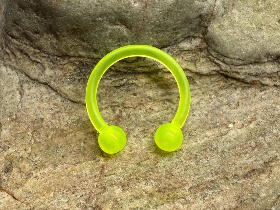 Neon Yellow Acrylic Glow in Dark | 1.2mm 10mm Horseshoe Circular ...