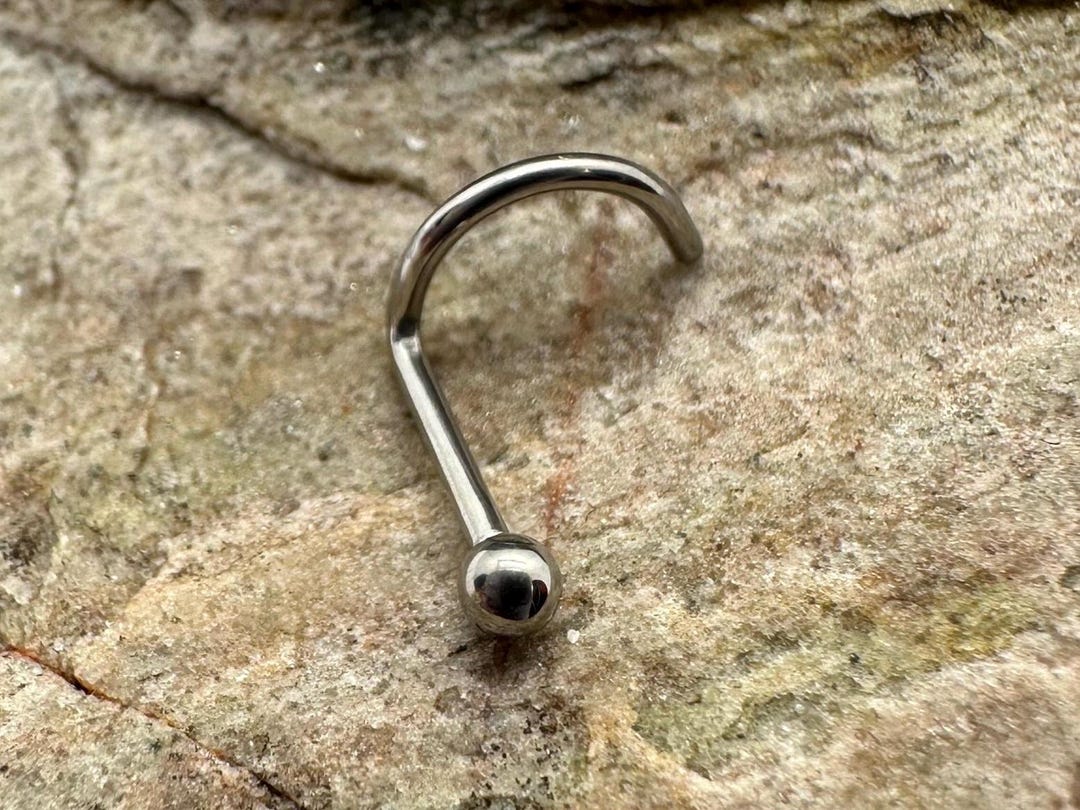 2mm Plain Ball | Implant Grade Titanium | Screw Shape Bend Nose Stud ...