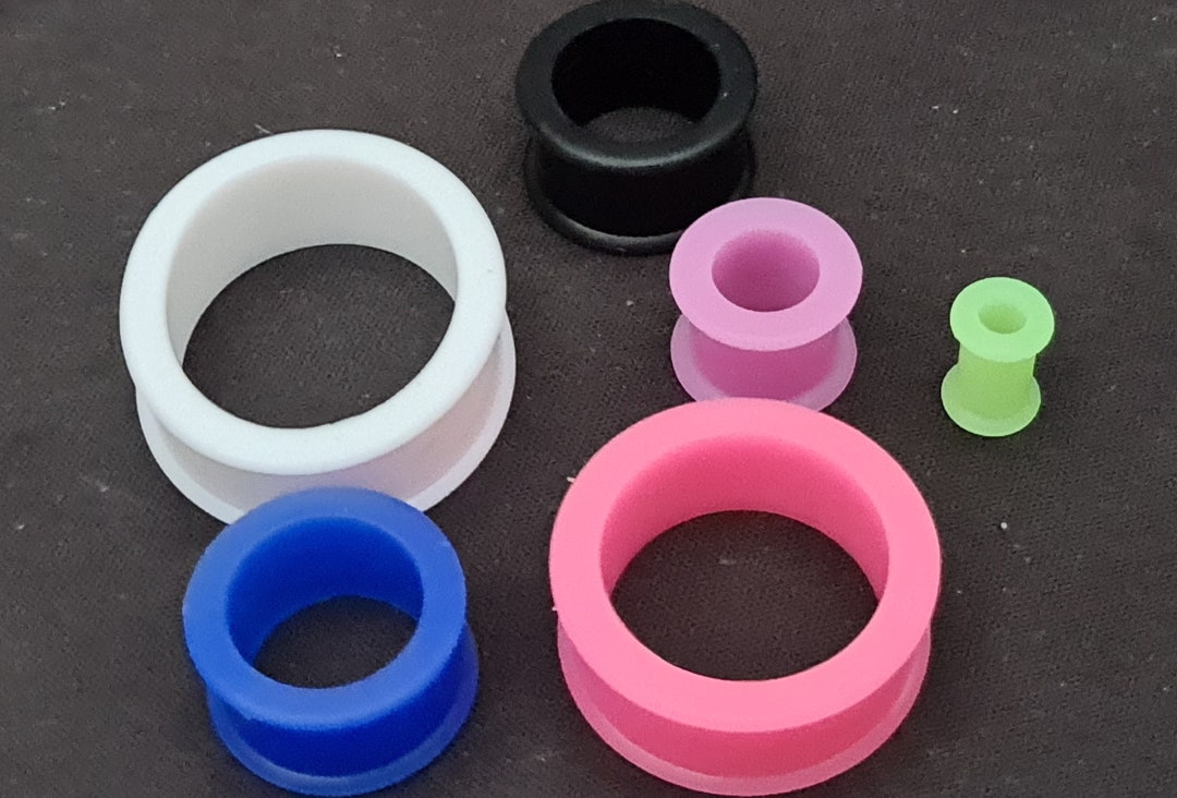 Flexible Silicone Tunnel 4mm - 30mm for Stretched Lobe Piercings ...