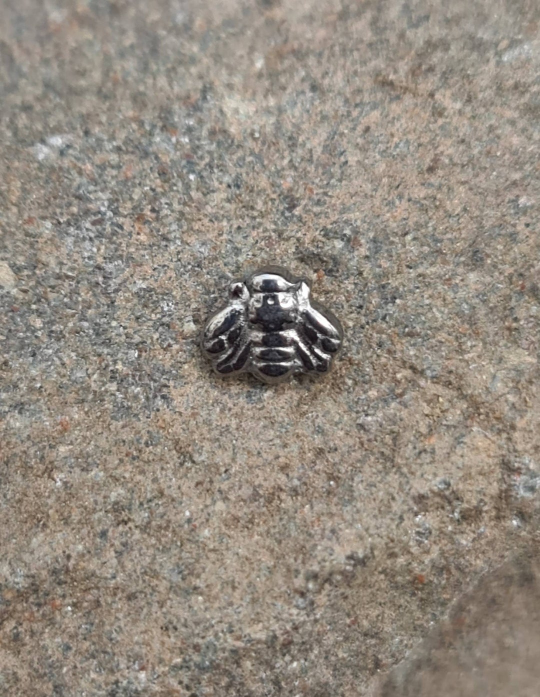 Cute Bumble Honey Bee Titanium Piercing Stud | Internally Threaded Flat ...