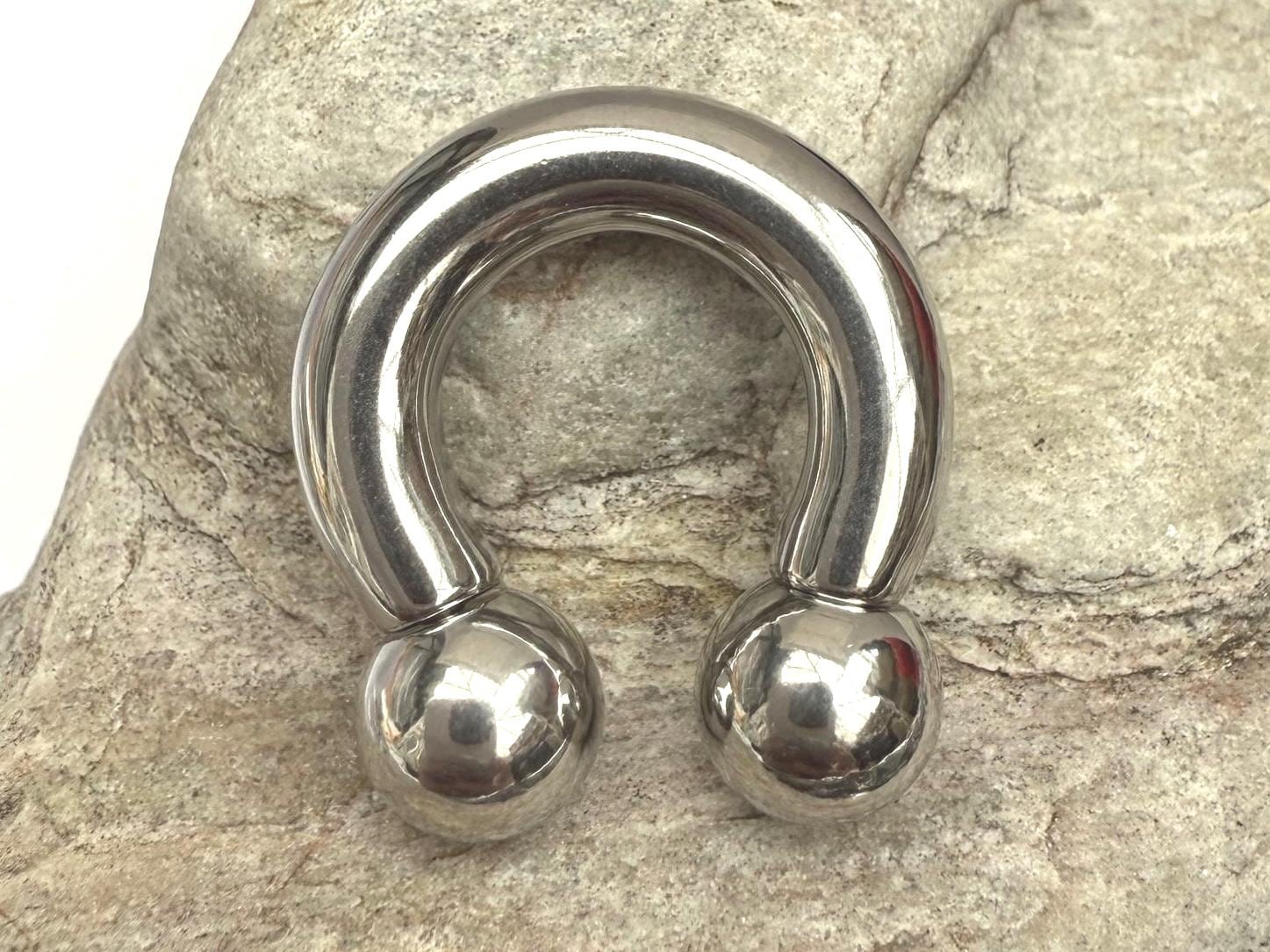 Surgical Steel Heavy Gauge Horseshoe Ring | Circular Barbell | Single ...