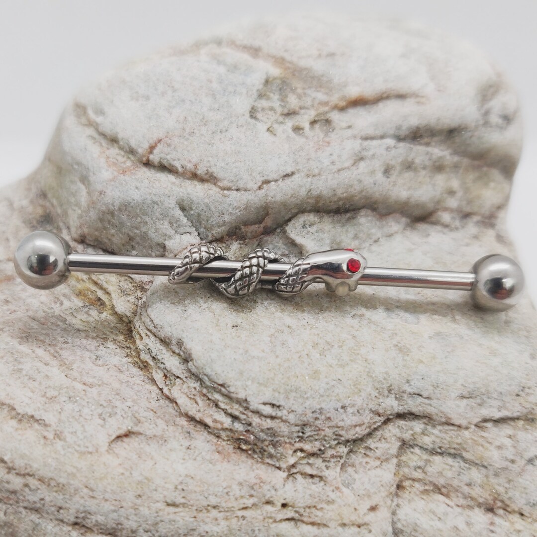 Snake Serpent Wrapped | Scaffold/industrial Piercing Barbell | UK ...