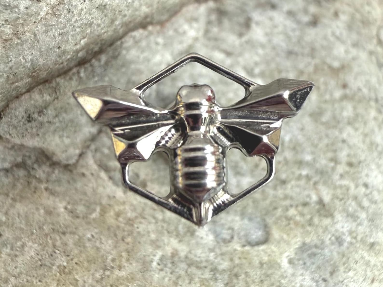 Moth / Bee Insect | Titanium Flat Back Labret Stud Earring | 1.2mm (16g ...