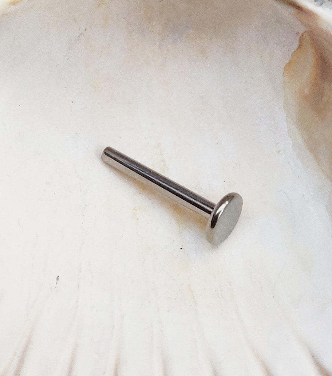 Threadless | 1.2mm Gauge (16g) Titanium Labret Stem Back for Push Pin ...