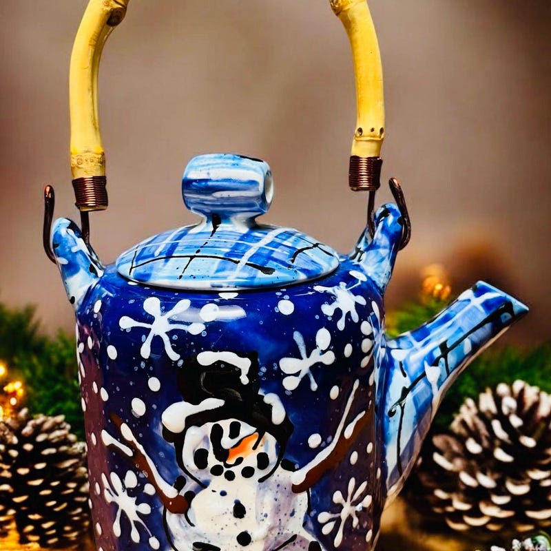 Snowman Teapot - Etsy