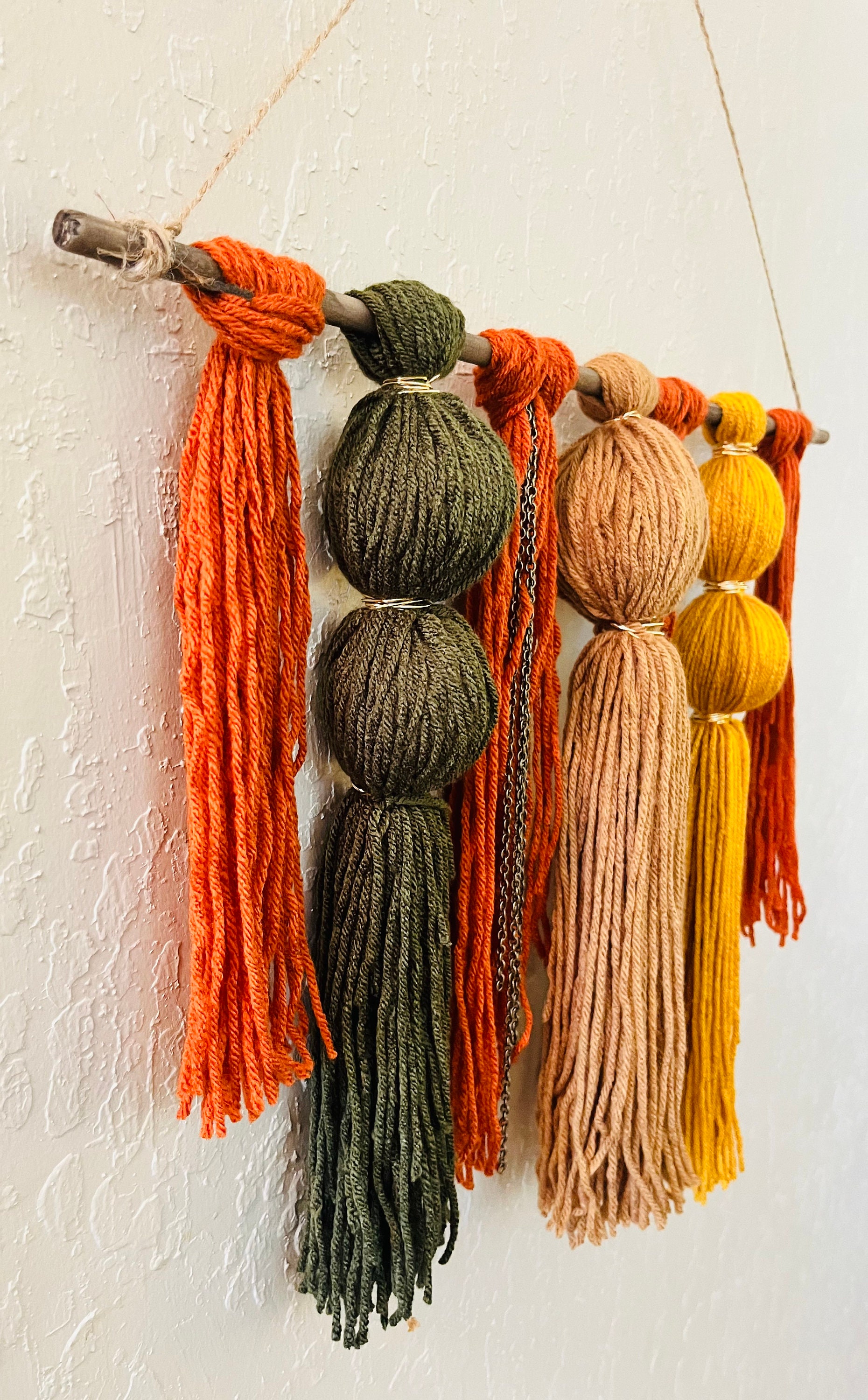 Handcrafted Yarn Art Wall Hanging Unique Decorative Fiber Art Boho ...