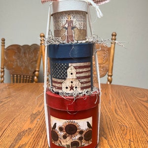 Rustic Americana Nesting Boxes: Hand-painted Patriotic Set for Country ...