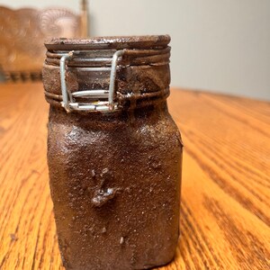 Handmade Grungy Butter Jar With Battery-powered Light Distressed Rustic ...