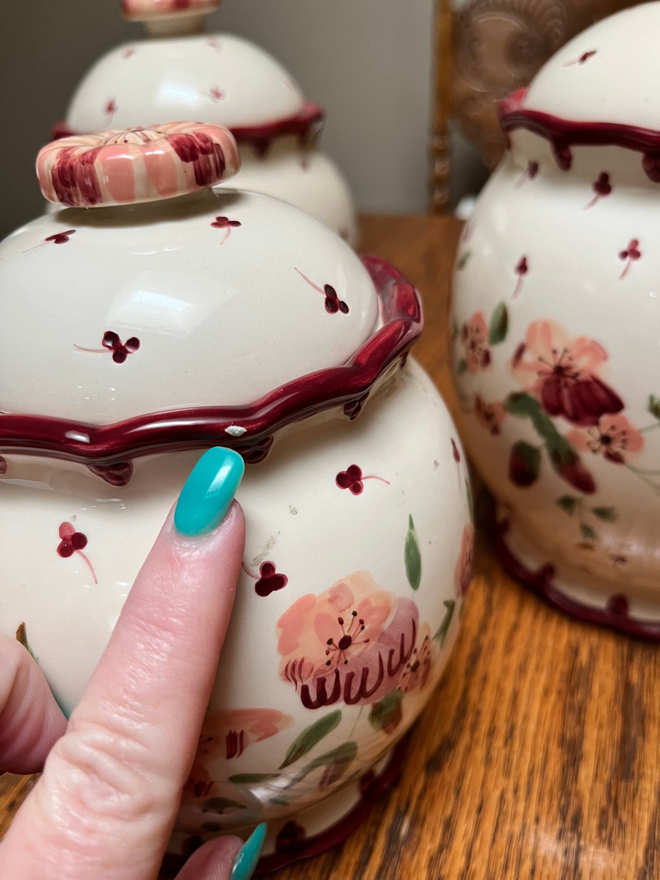 Vintage Charm: Laura Ashley Shabby Chic Kitchen Canister Set set of 4 ...