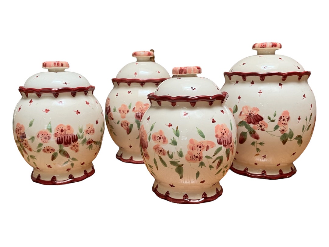 Vintage Charm: Laura Ashley Shabby Chic Kitchen Canister Set set of 4 ...