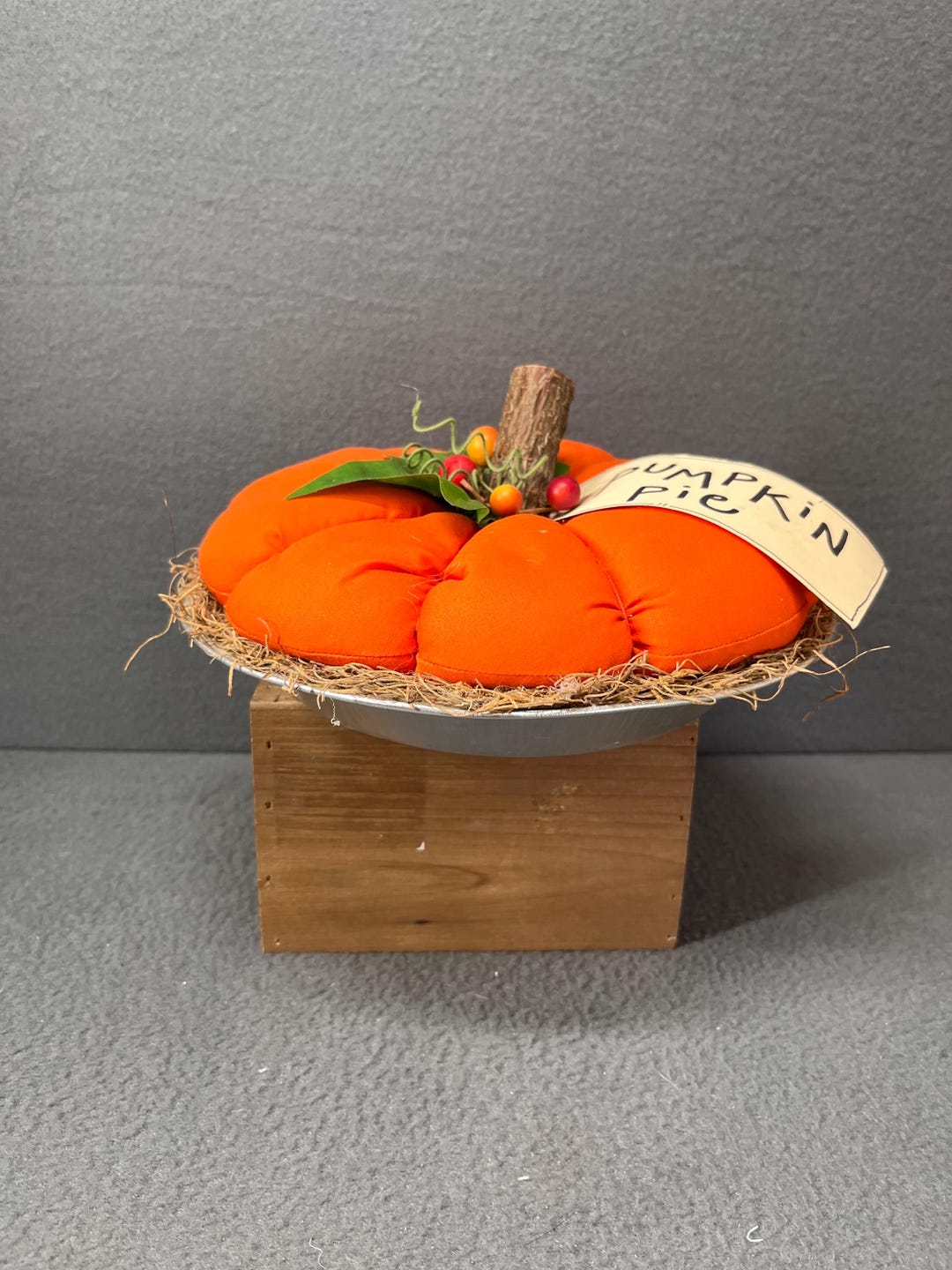 Fabric Pumpkin Pie Centerpiece - Autumn Home Decor, Thanksgiving Table ...