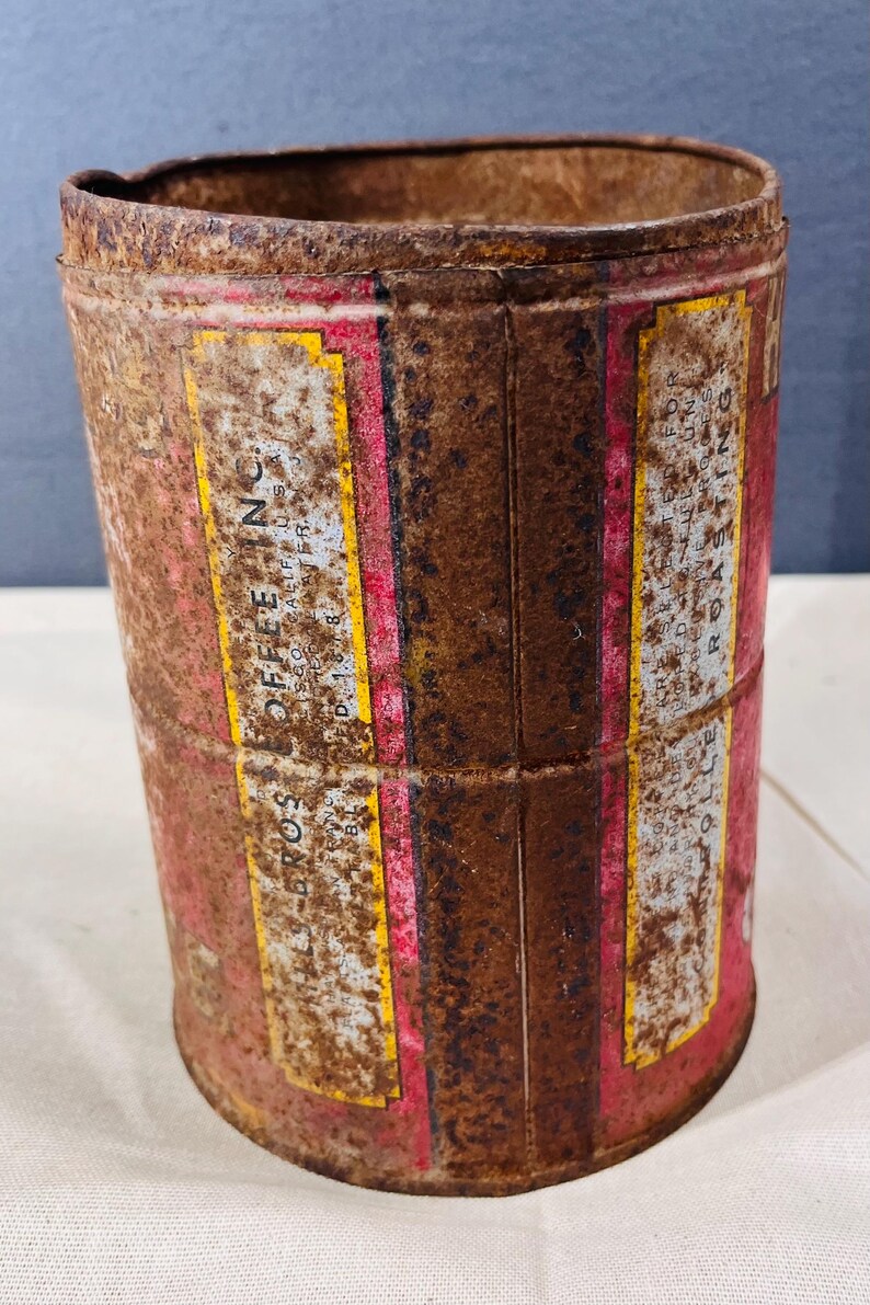 Vintage Hills Bros Rusty Coffee Can - Retro Kitchen Decor or Collector ...