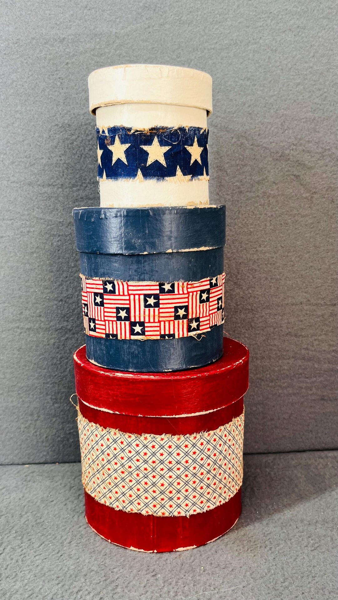 Primitive Patriotic Nesting Boxes: Rustic Farmhouse Decor, Set of 3 - Etsy