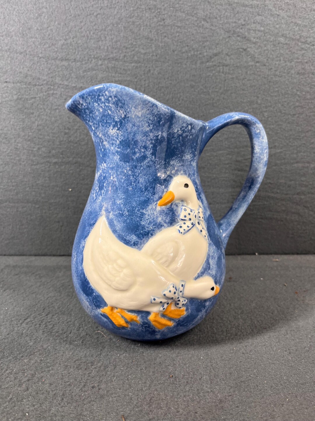 1980s Geese Pitcher, Vintage Kitchen Decor, Ceramic Water Jug ...