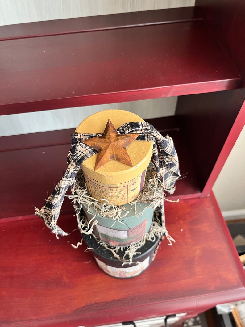 Rustic Farmhouse Paper Mache Nesting Boxes Set - Primitive Country Home ...