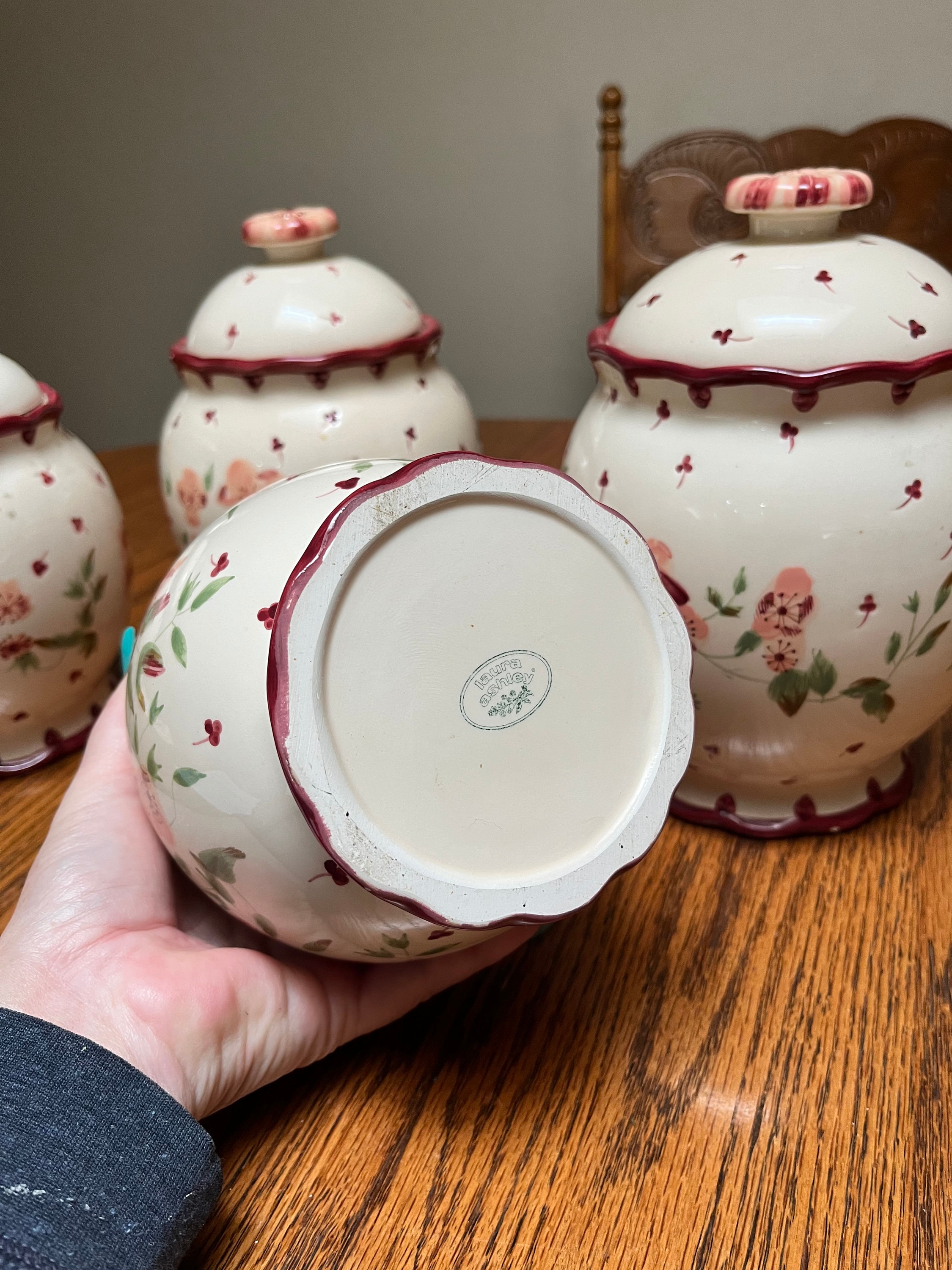 Vintage Charm: Laura Ashley Shabby Chic Kitchen Canister Set set of 4 ...
