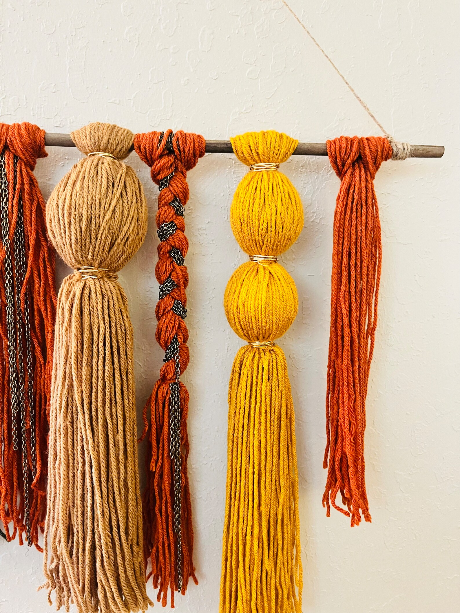 Handcrafted Yarn Art Wall Hanging Unique Decorative Fiber Art Boho ...