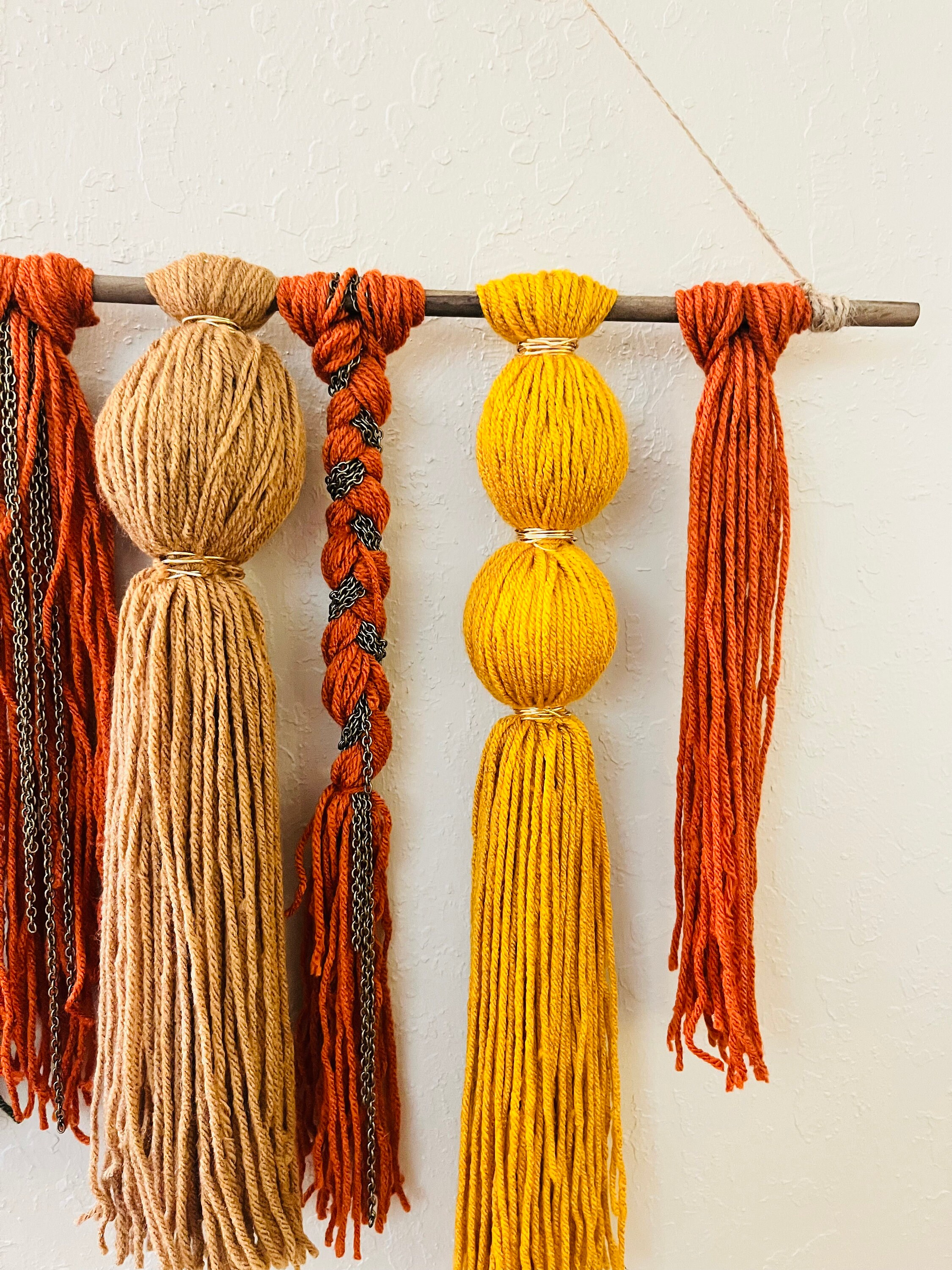 Handcrafted Yarn Art Wall Hanging Unique Decorative Fiber Art Boho ...