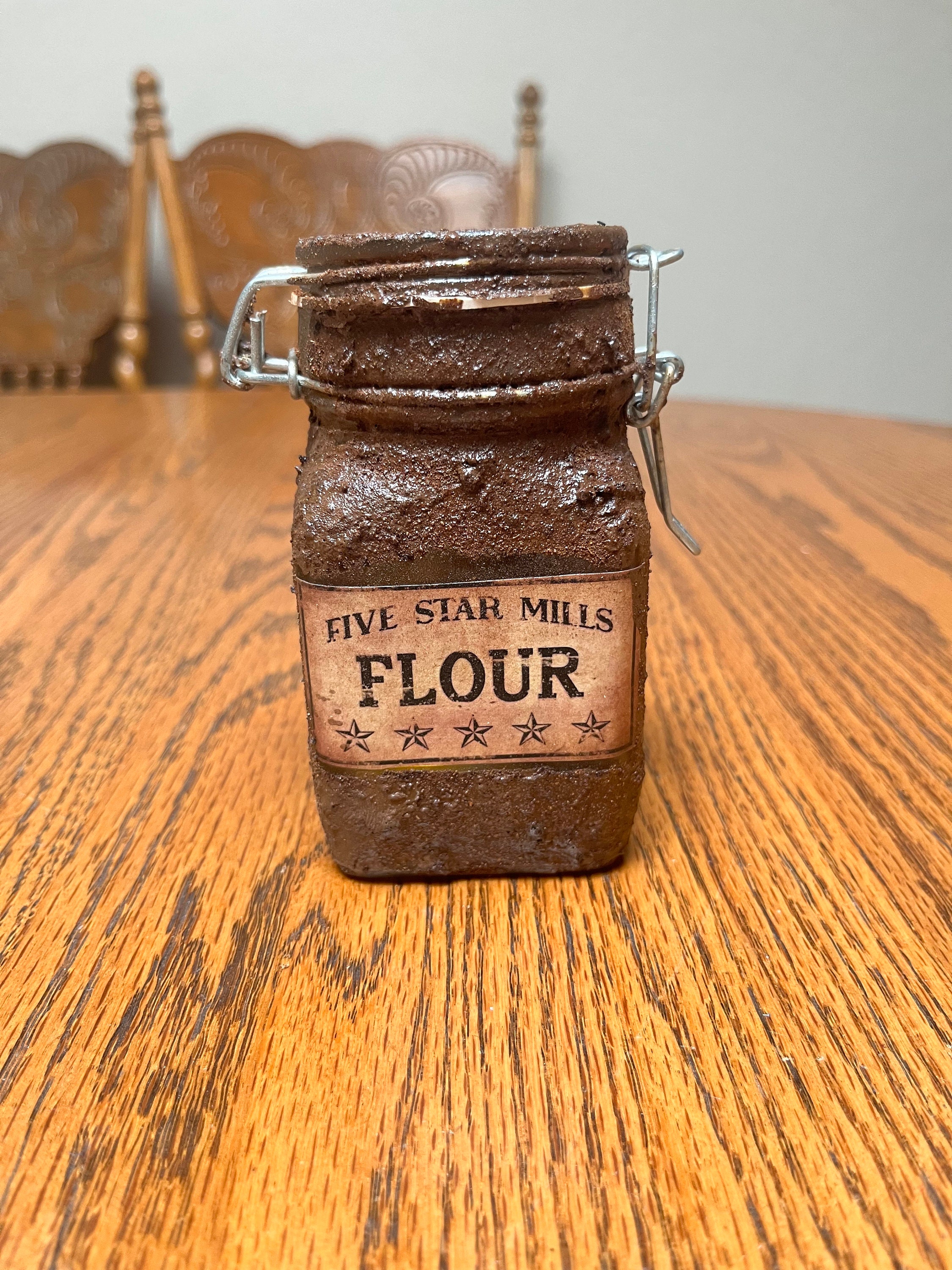 Rustic Grungy Flour Jar With Battery-powered Light - Etsy