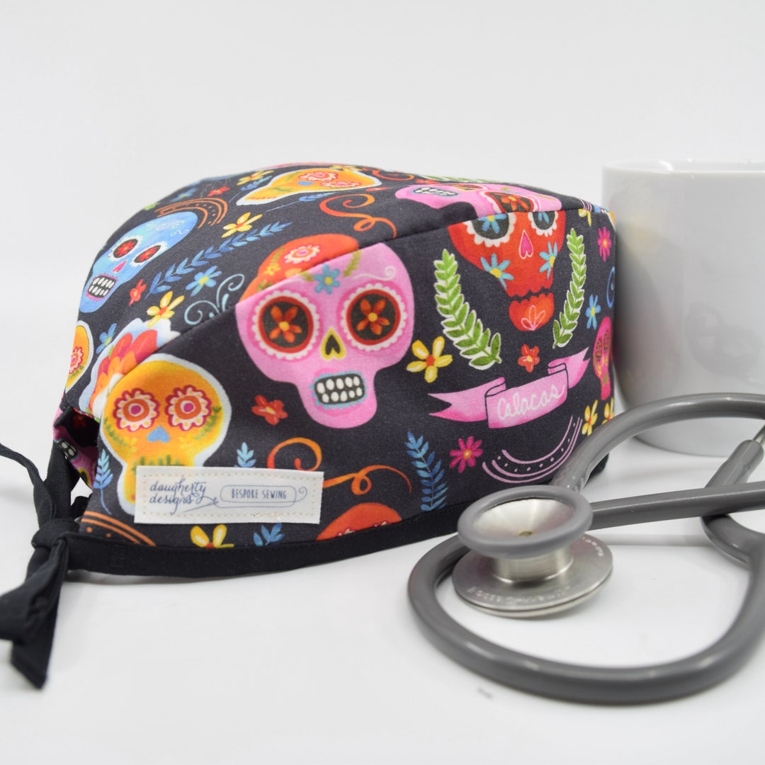 Men's Scrub Hat, Calacas, Sugar Skulls - Etsy