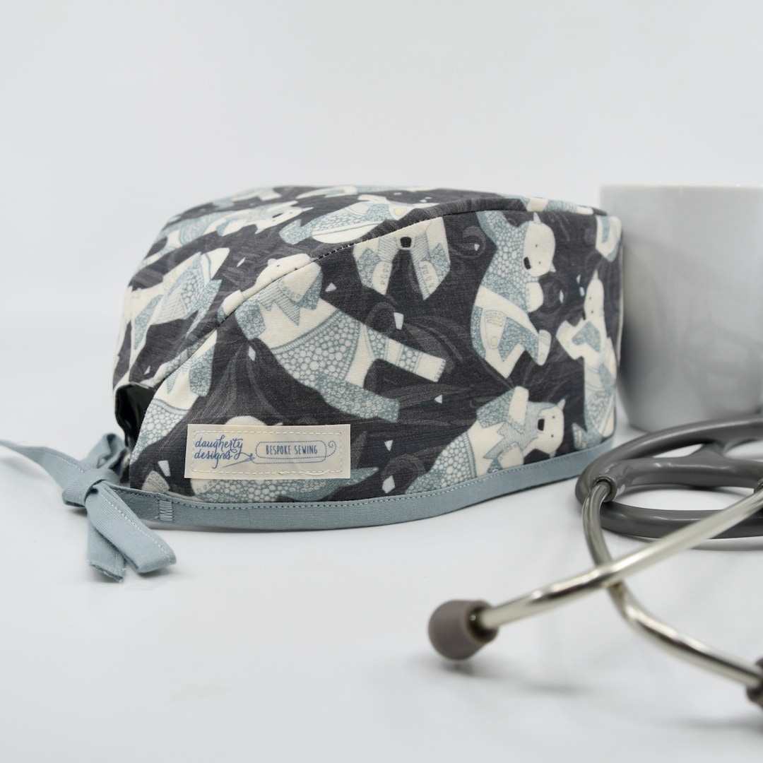 Men's Scrub Cap: Spoonflower Fabric, Arctic Polar Bears - Etsy