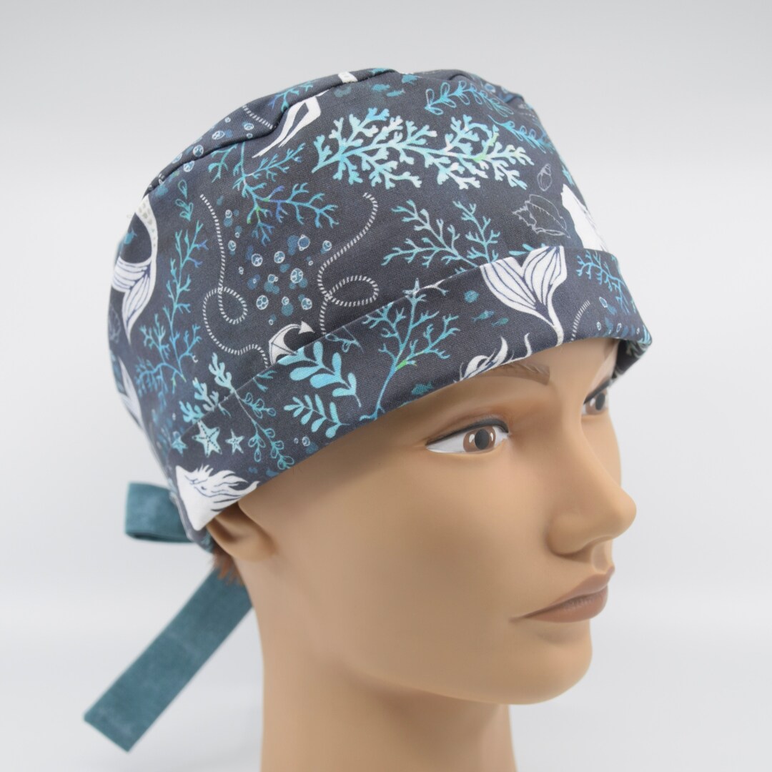 Women's Pixie Scrub Hat, Spoonflower Fabric, Mermaids - Etsy Australia