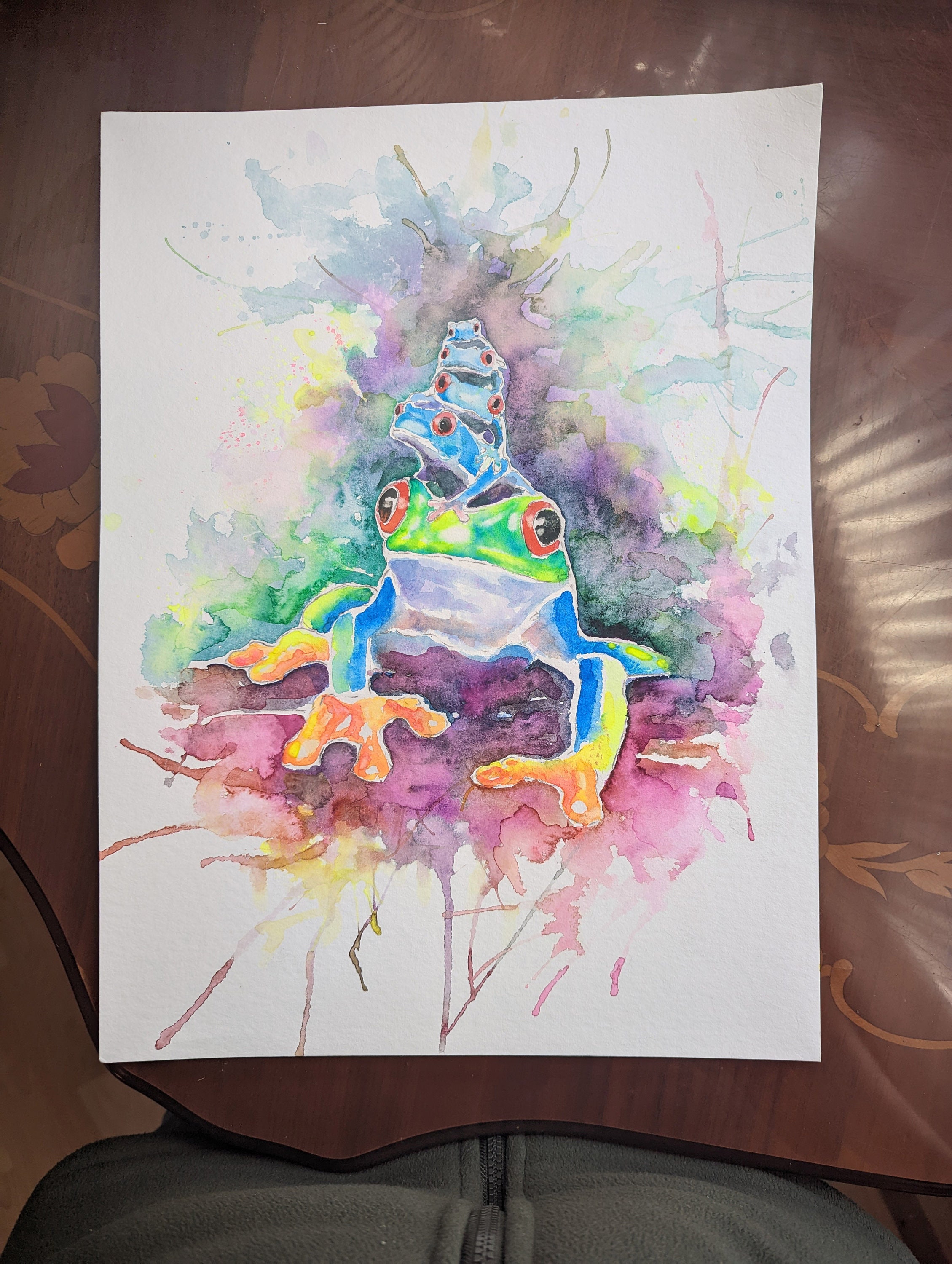 Frog Stack - a Watercolour Painting of Frogs Piled on Top of Eachother ...