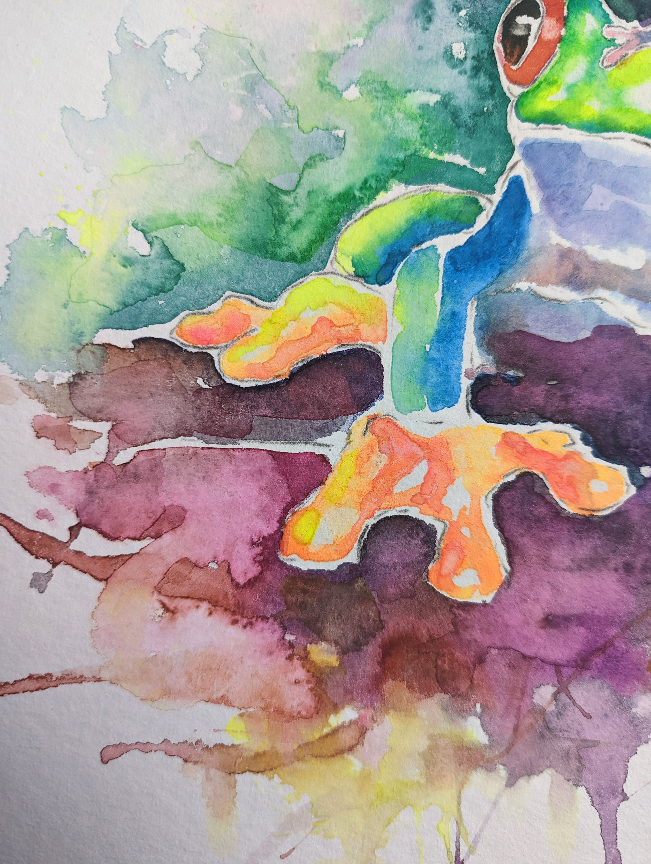 Frog Stack - a Watercolour Painting of Frogs Piled on Top of Eachother ...