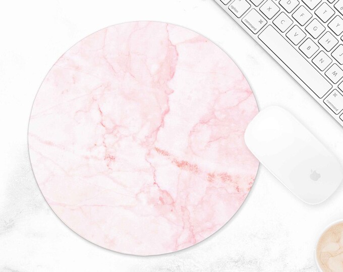 Marble Mouse Pad, Chic Office Decor, Pink Marble, Mouse Pad for Her ...