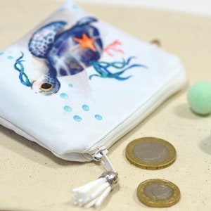 Sea Turtle Keychain Wallet Card Holder Turtle Gift Vegan Wallet ...