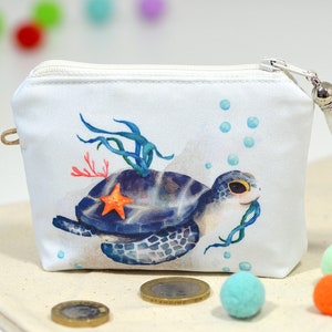 Sea Turtle Keychain Wallet Card Holder Turtle Gift Vegan Wallet ...