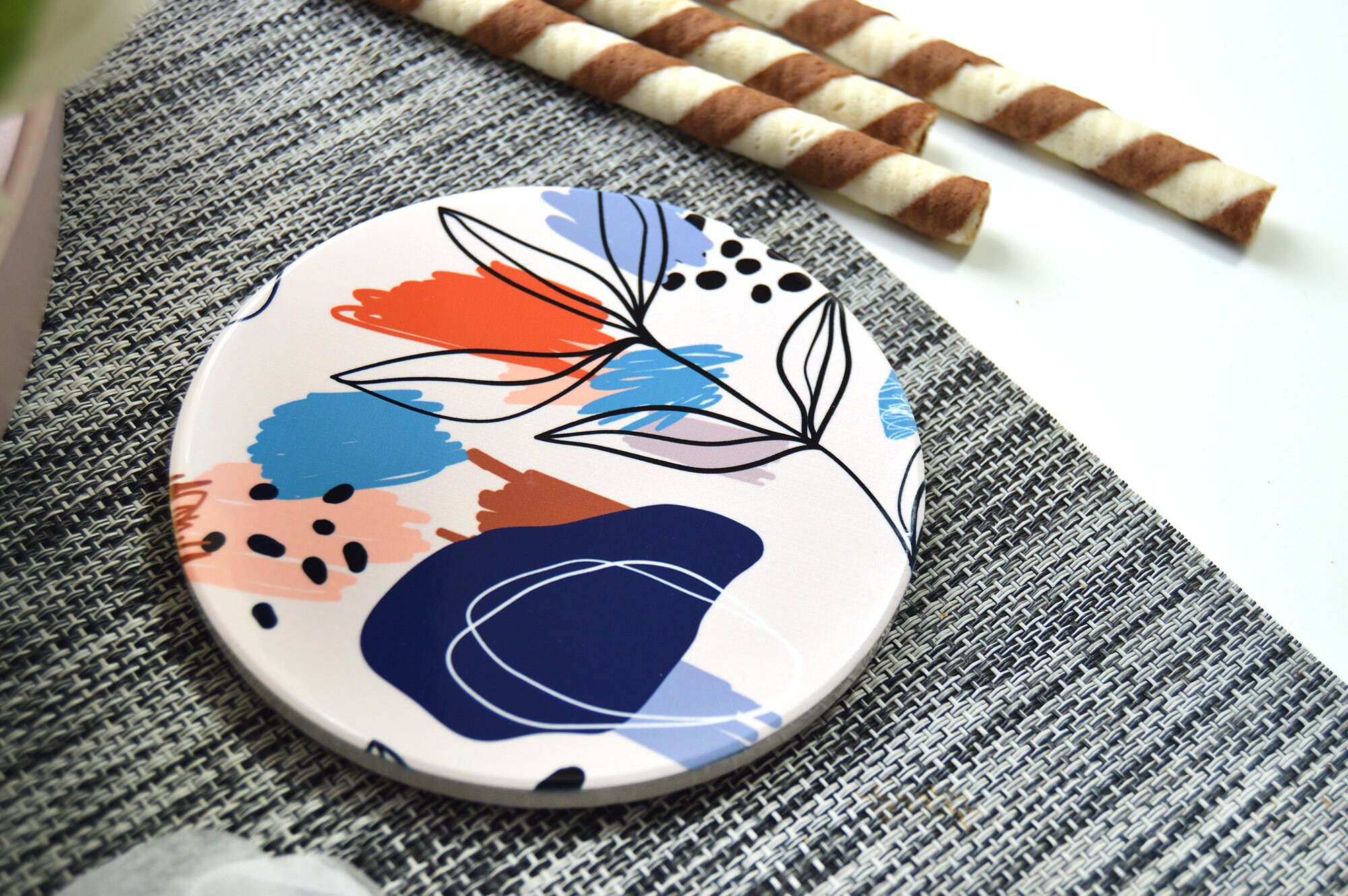 Modern line drawing coasters Abstract design coaster Drink | Etsy