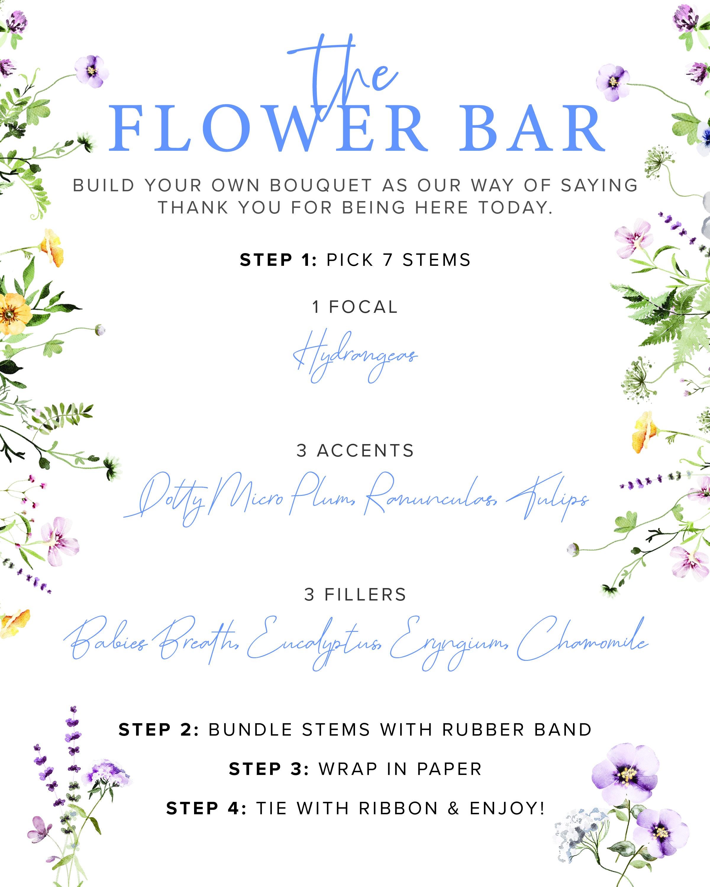 Customizable Flower Bar Sign - Etsy