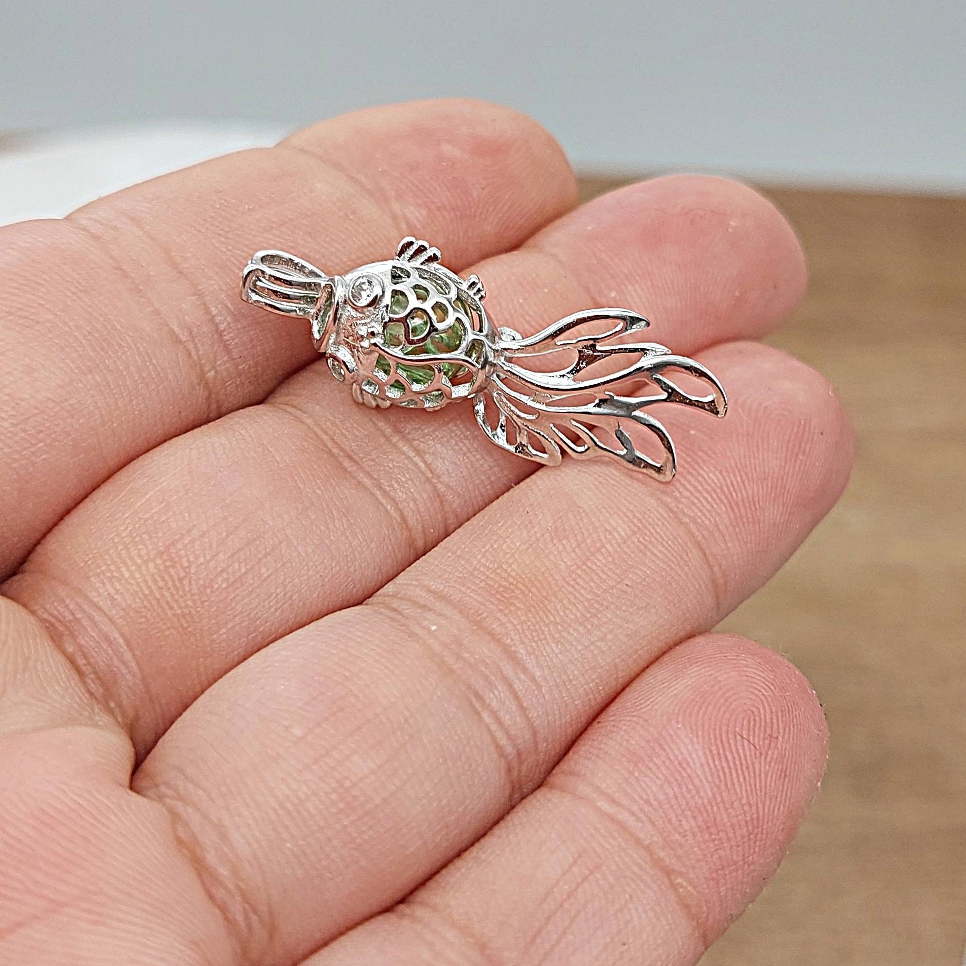 Sterling Sterrling Silver Koi Gold Fish Locket Urn Necklace | Memorial ...