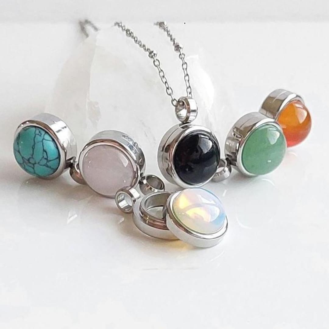 Custom Fitted Inlay Crystal Locket, DIY Urn Necklace, Memorial Gifts ...