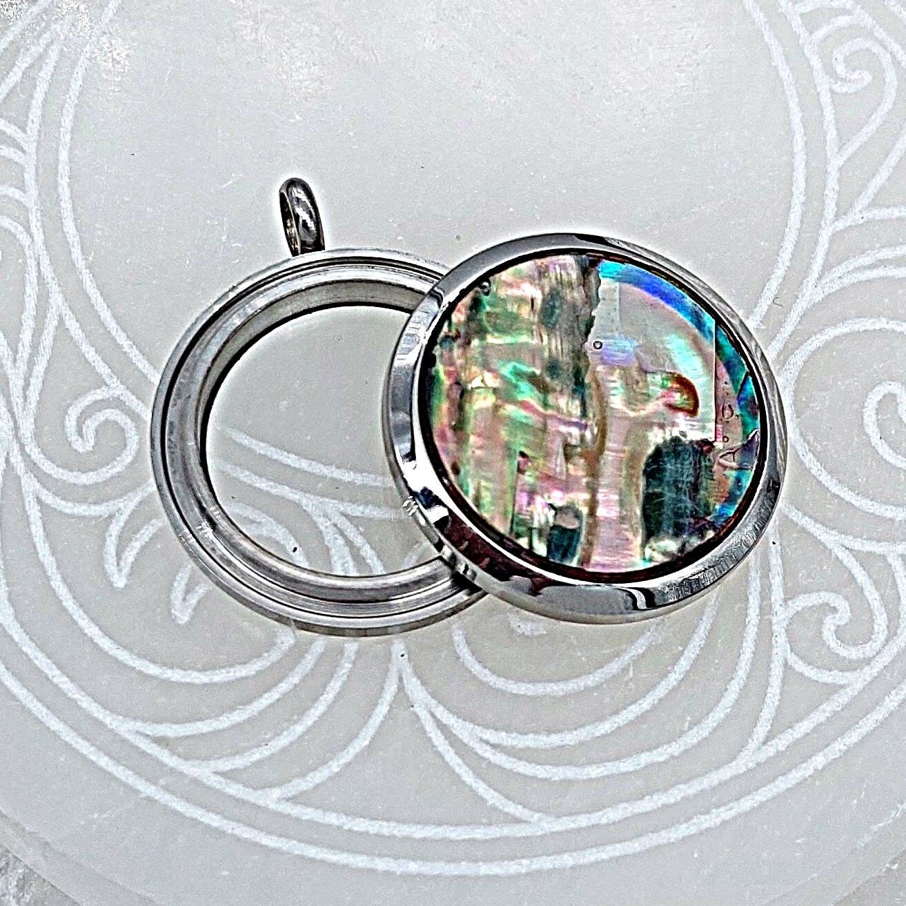 Abalone Shell Glass Locket Amulet Necklace Keepsake | Ash or Hair ...