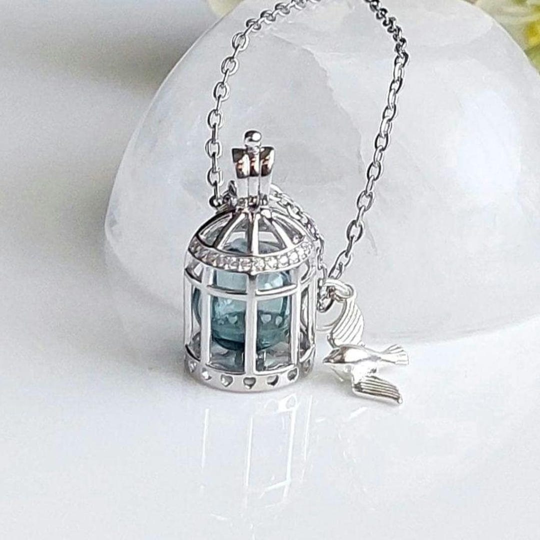 Sterling Silver Birdcage Locket, Cage Urn Necklace for Ashes, Cremation ...