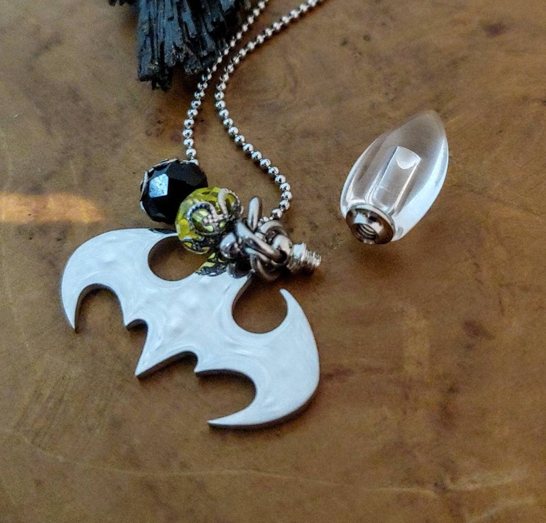 Stainless Steel Batman Cremation Urn Pendant Cremation | Etsy