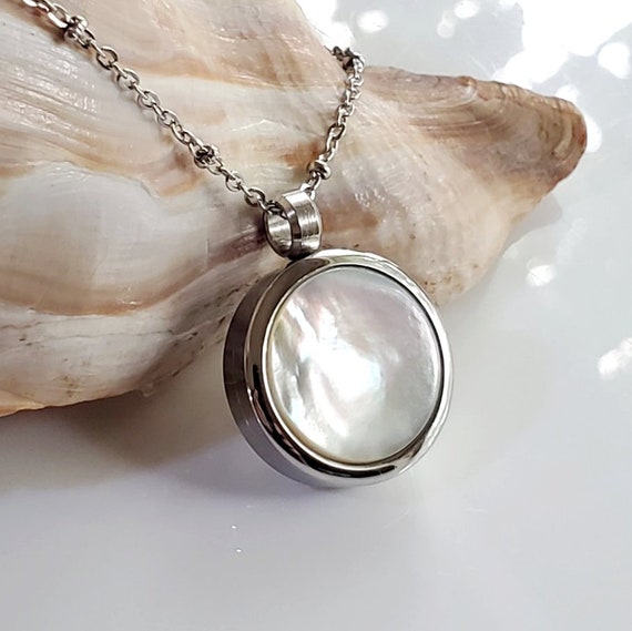 Mother of Pearl Locket Necklace for Ashes Glass Locket for Hair or Pet Fur Urn Pendant Cremation Jewelry Sympathy Gifts for Mom Etsy