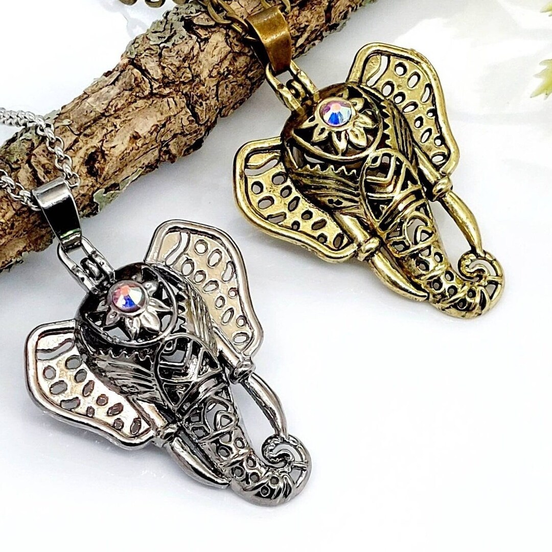 Elephant Locket for Ashes or Hair | Urn Jewelry | Keepsake Urn Pendant ...