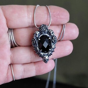 Gothic Rose Amulet for Ashes Black Jewel Bat Wings Locket Necklace to ...