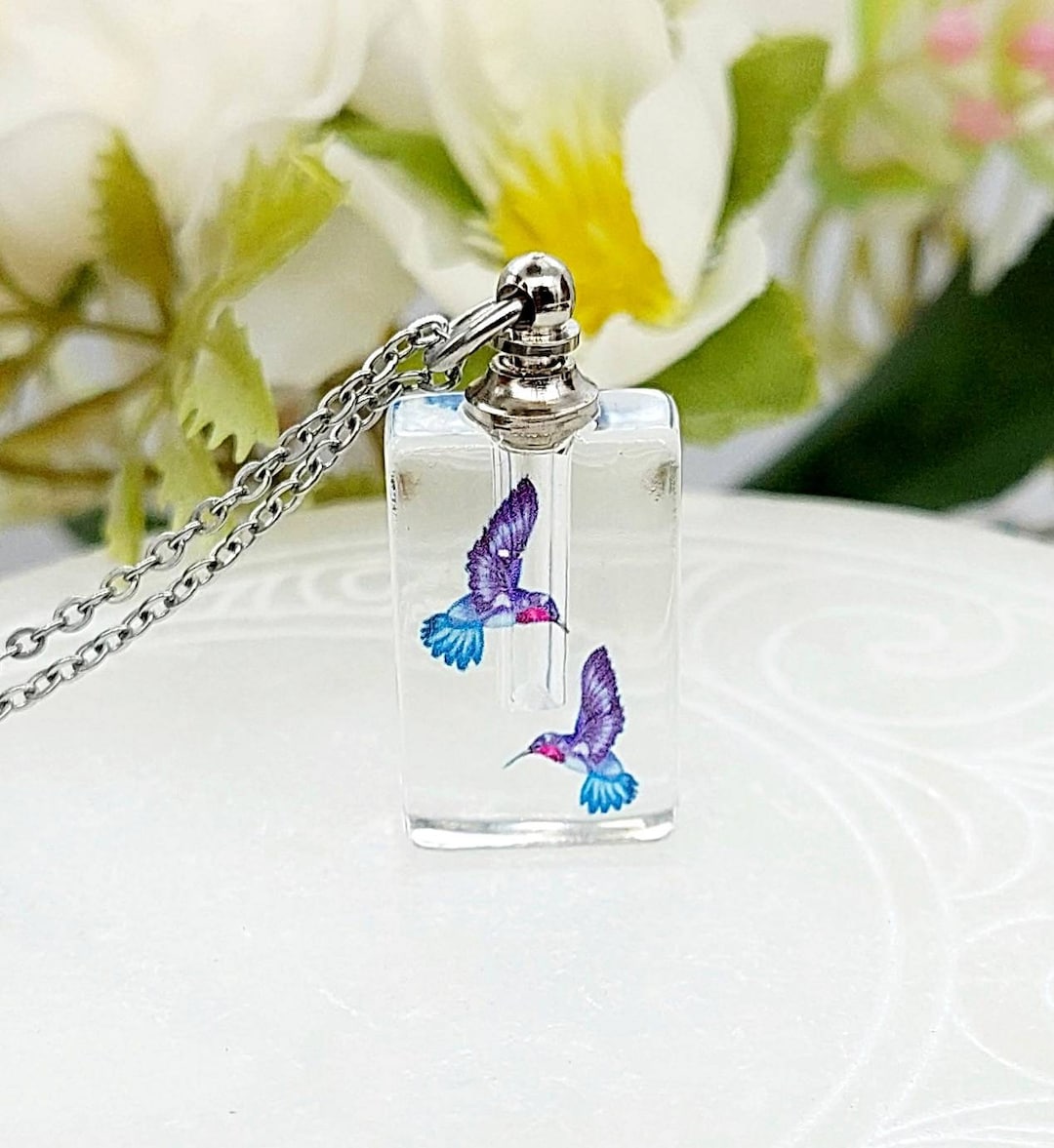 Hummingbirds Keepsake Ashes Jewelry Urn Necklace Cremation - Etsy