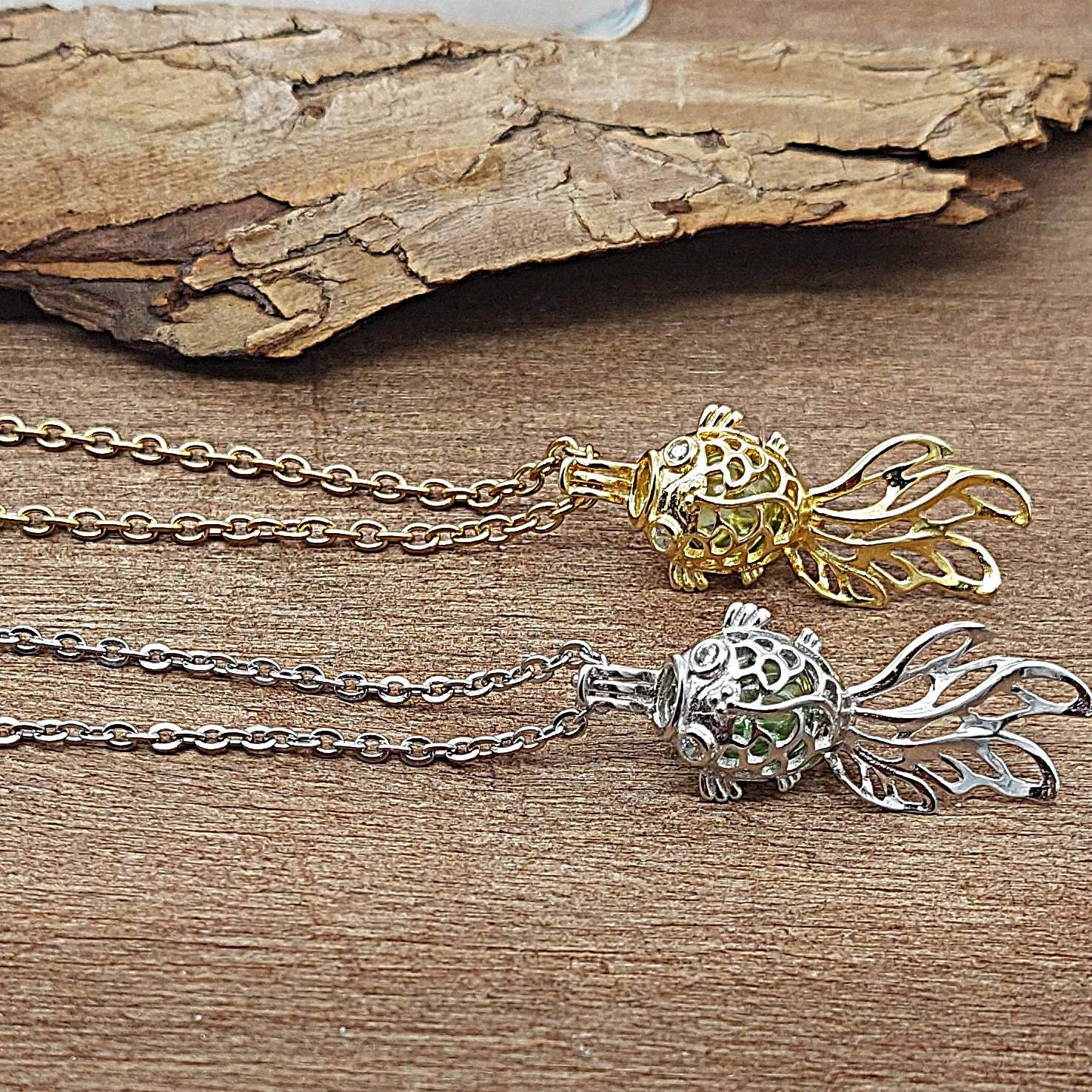 Sterling Sterrling Silver Koi Gold Fish Locket Urn Necklace | Memorial ...