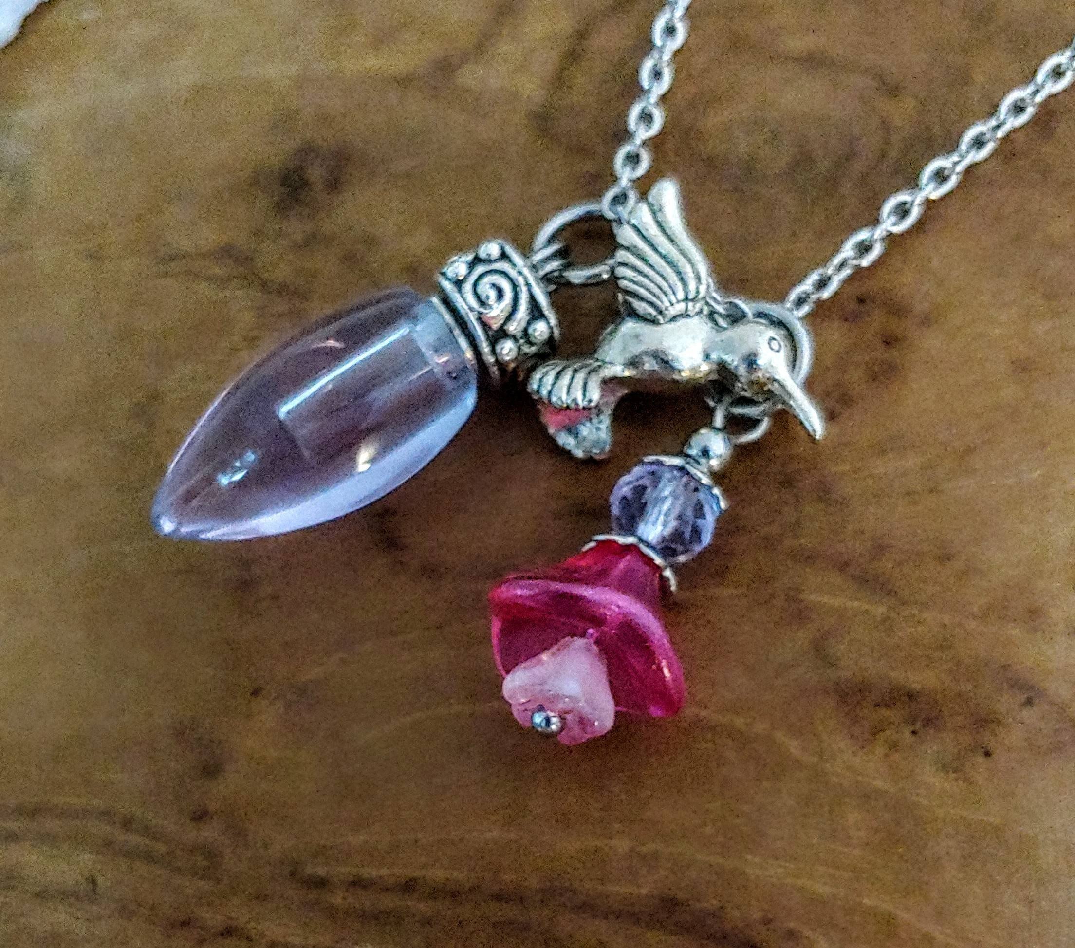 Hummingbird Necklace for Ash Cremation Jewelry | Humming bird Keepsake ...