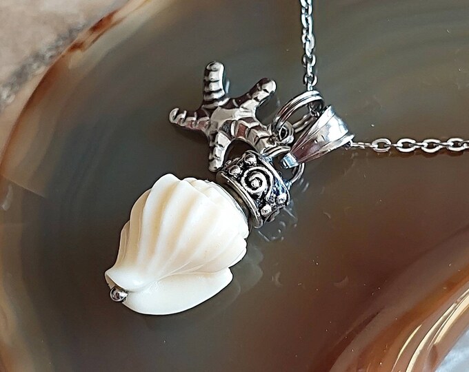 Sea Shell Urn Cremation Necklace Urn Jewelry Cremation Jewelry Urn ...