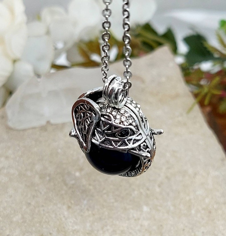 Antiqued Elephant Locket Necklace With Fillable Glass Orb - Etsy