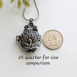 Peacock Locket With Glass for Ashes Bird Keepsake Peacock Urn Necklace ...