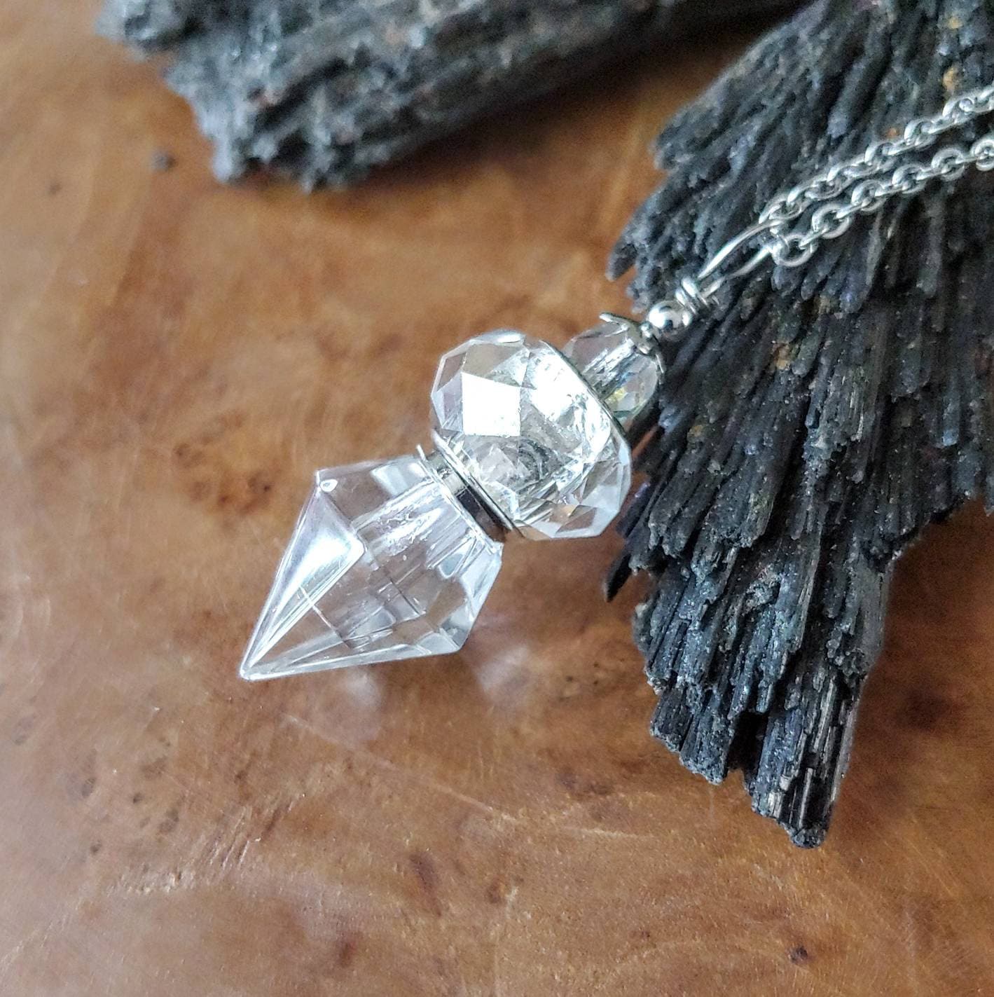 Diamond Point Crystal Urn Necklace | Cremation Necklace | Mourning ...