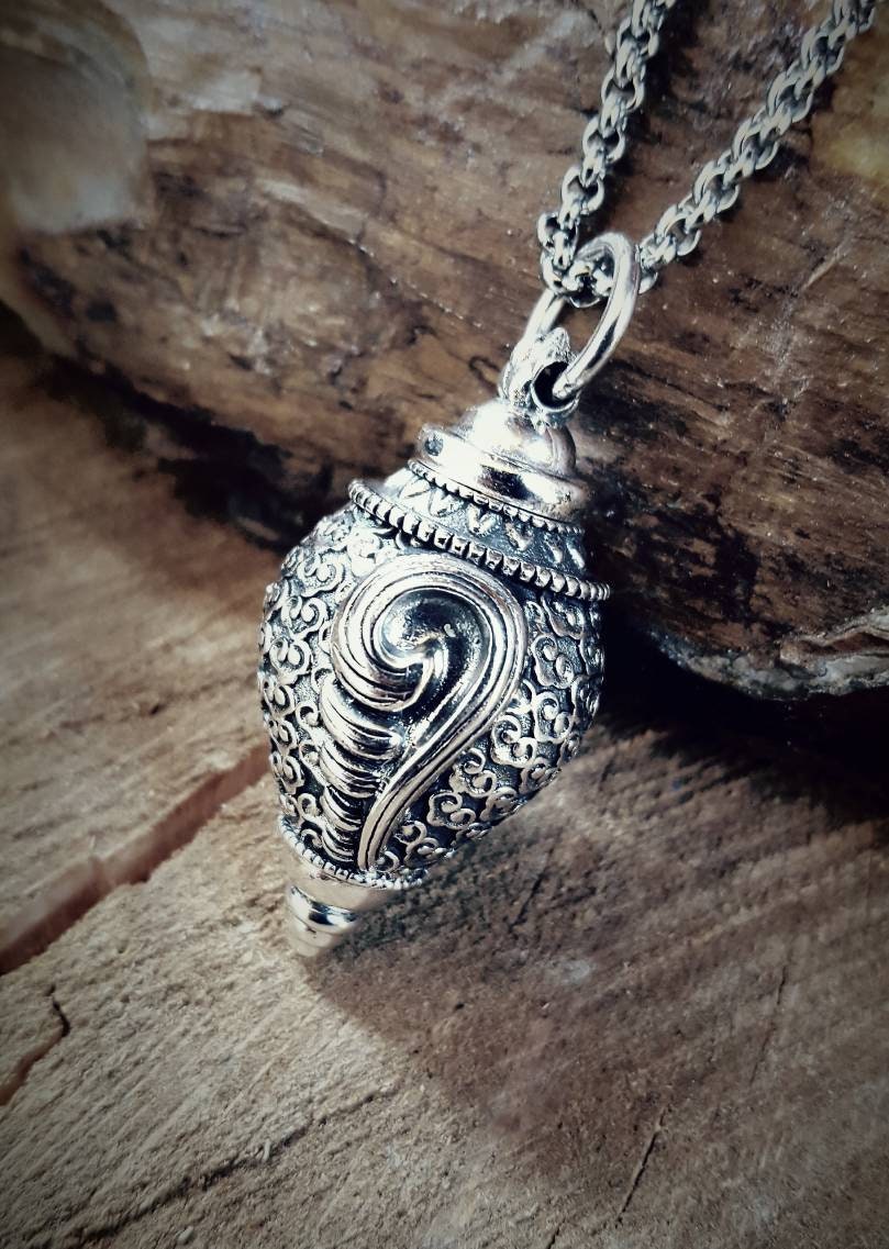 Large Vintage Inspired Sterling Silver Teardrop Urn Pendant | Teardrop ...