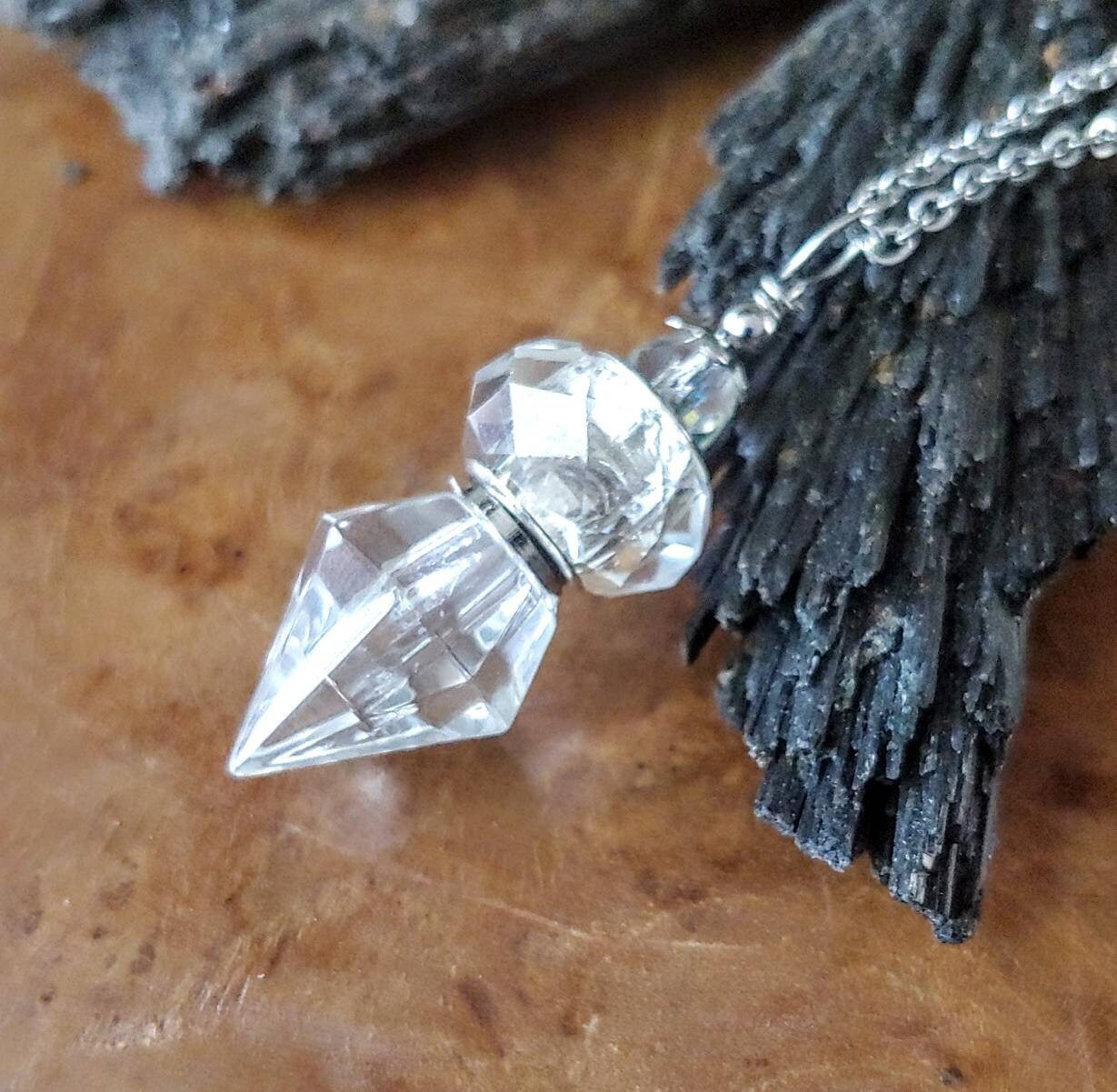 Diamond Point Crystal Urn Necklace | Cremation Necklace | Mourning ...